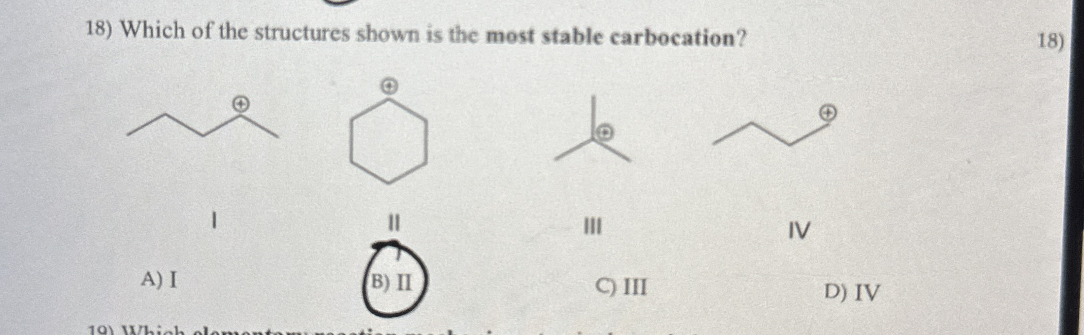 Solved Which of the structures shown is the most stable | Chegg.com