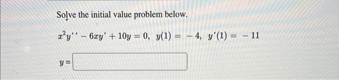 Solved Solve the initial value problem below. | Chegg.com