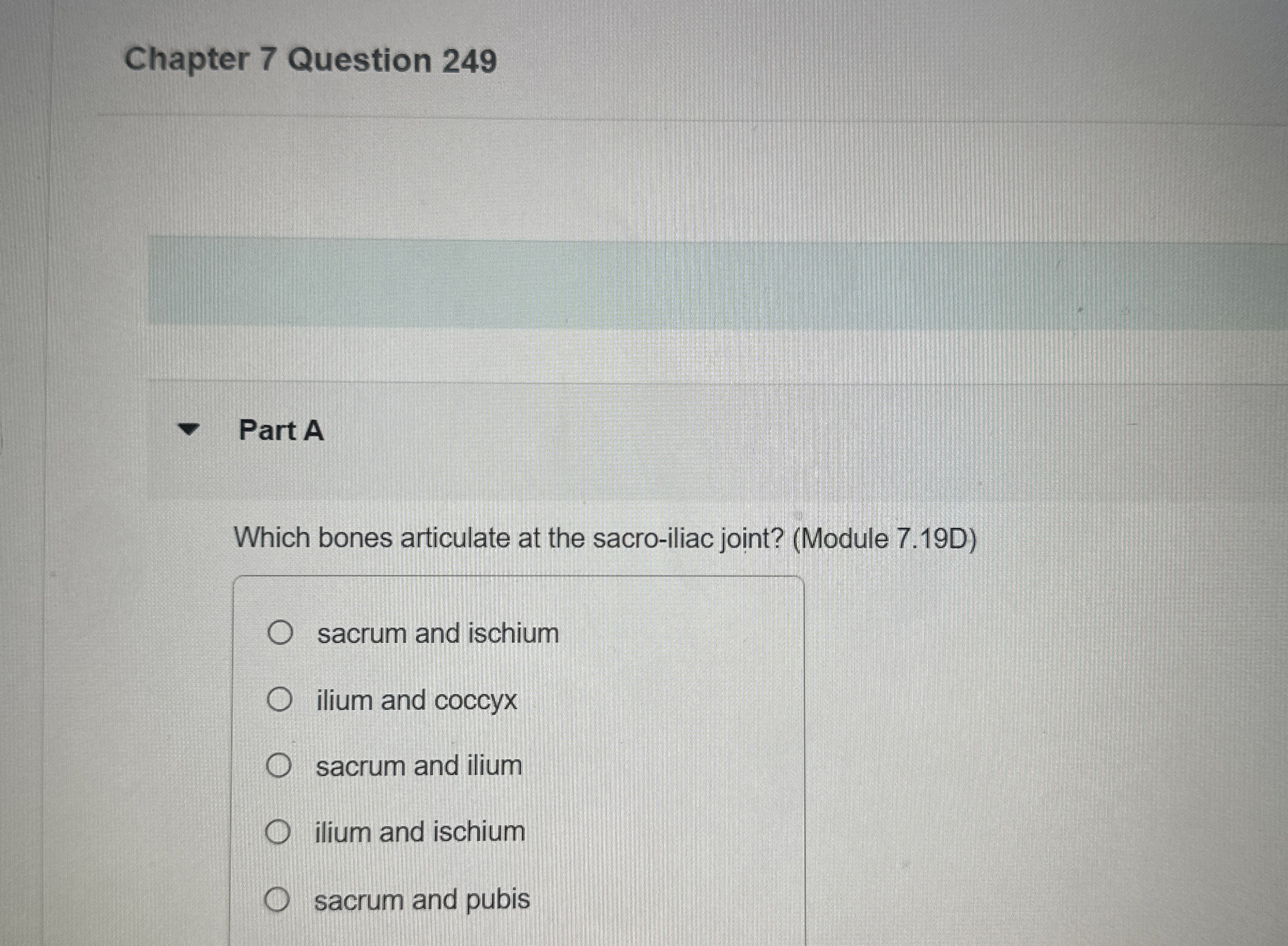 Solved Chapter 7 ﻿Question 249Part AWhich bones articulate | Chegg.com