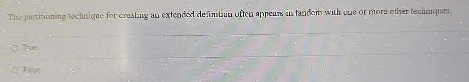 Solved The partitioning technique for creating an extended | Chegg.com