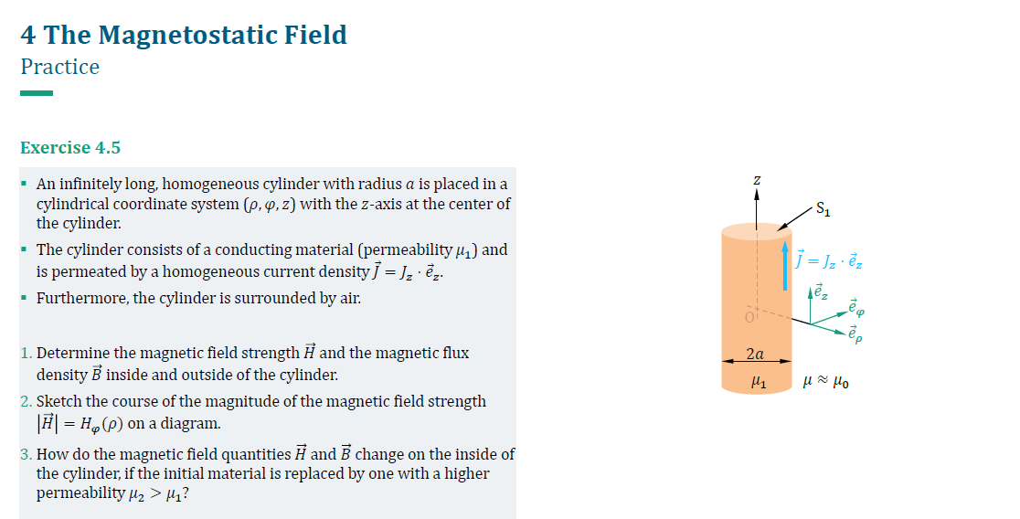 Solved 4 ﻿The Magnetostatic FieldPracticeExercise 4.5An | Chegg.com