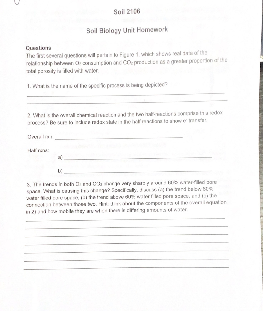 Solved Soil Biology Unit HomeworkQuestionsThe first several | Chegg.com