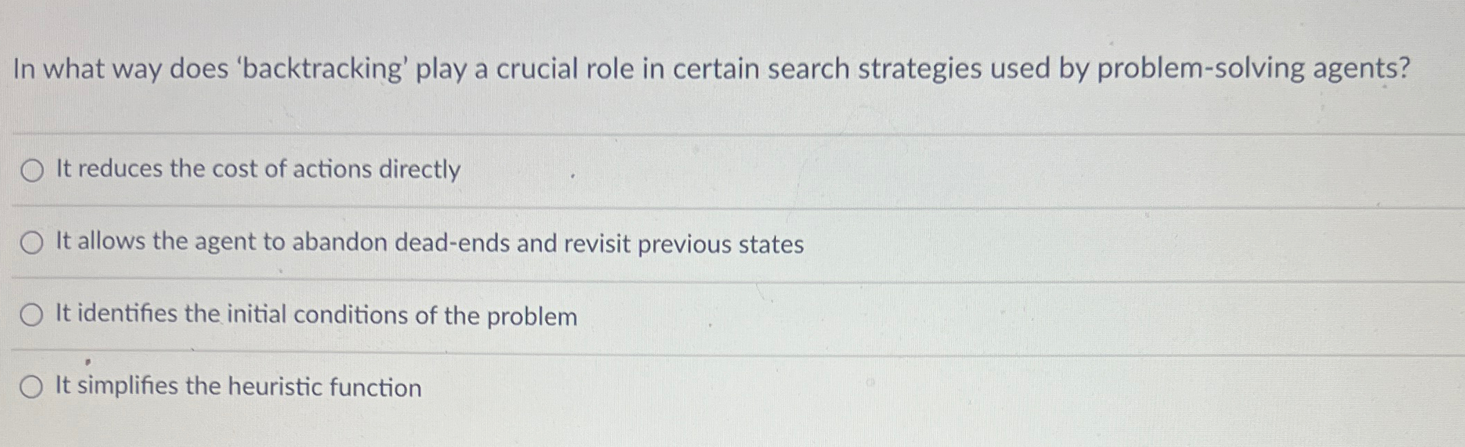 Solved In what way does 'backtracking' play a crucial role | Chegg.com