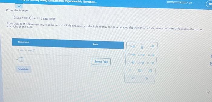 Solved Prove the identity; (2sinx+cosx)2=1+2sinxcosx Note | Chegg.com