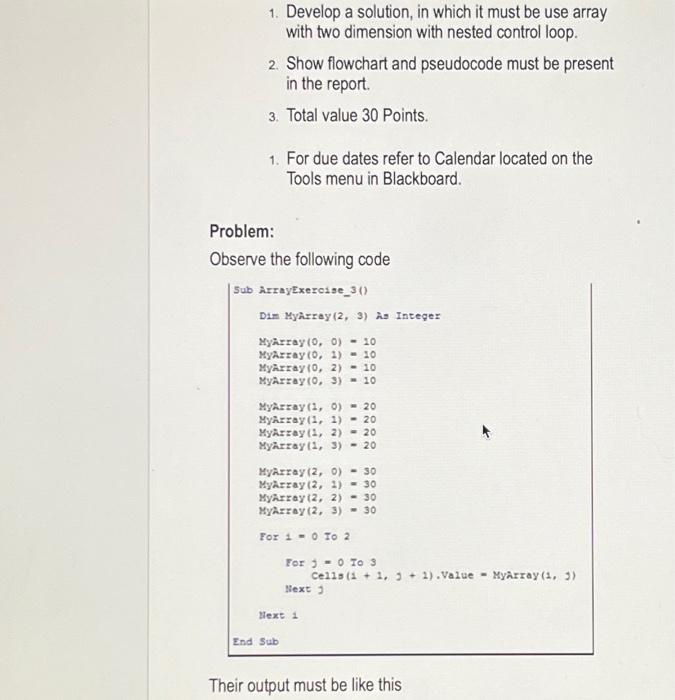 Solved 1. Develop a solution, in which it must be use array | Chegg.com