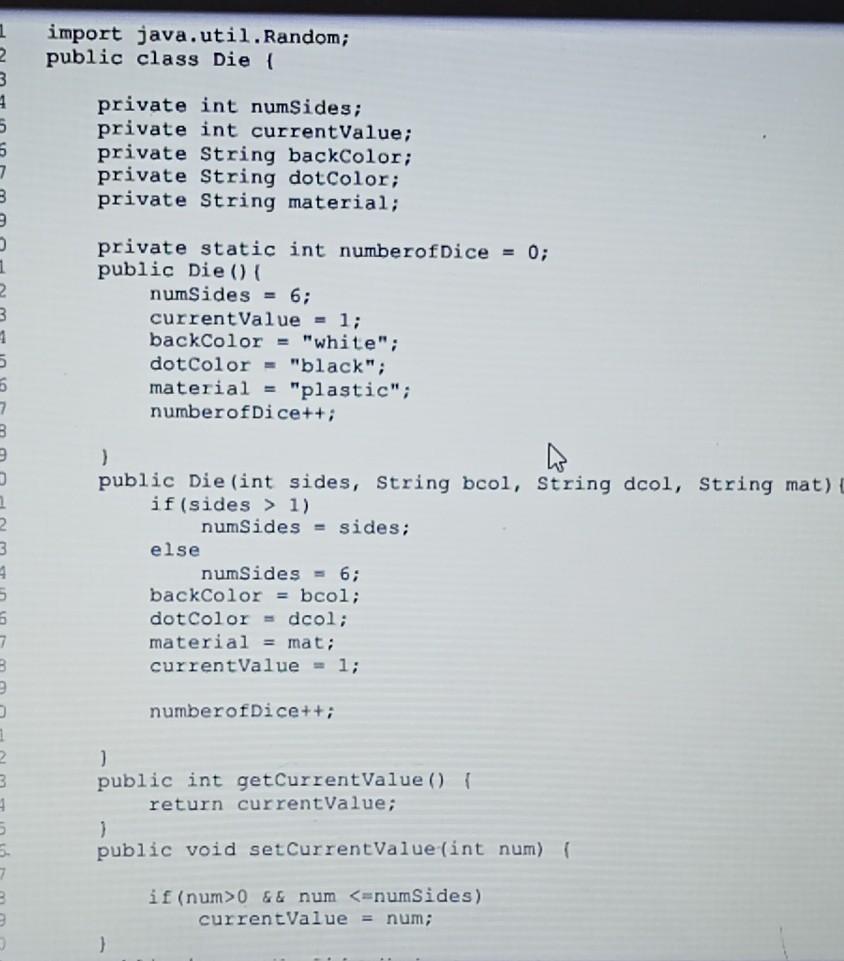 Solved 1 2 3 4 5 5 7 3 3 3 1 import java.util.Random; public | Chegg.com