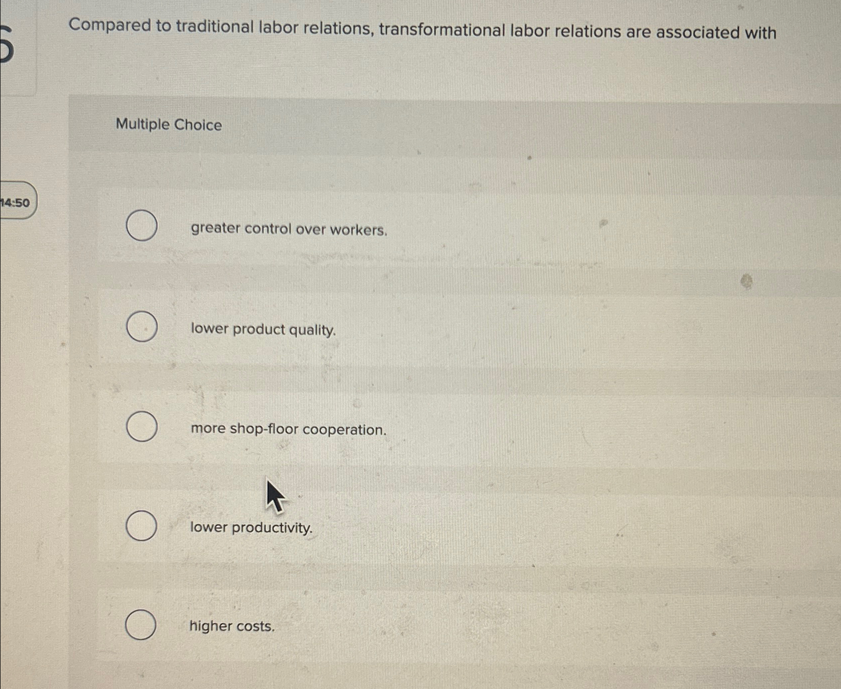 Solved Compared to traditional labor relations, | Chegg.com