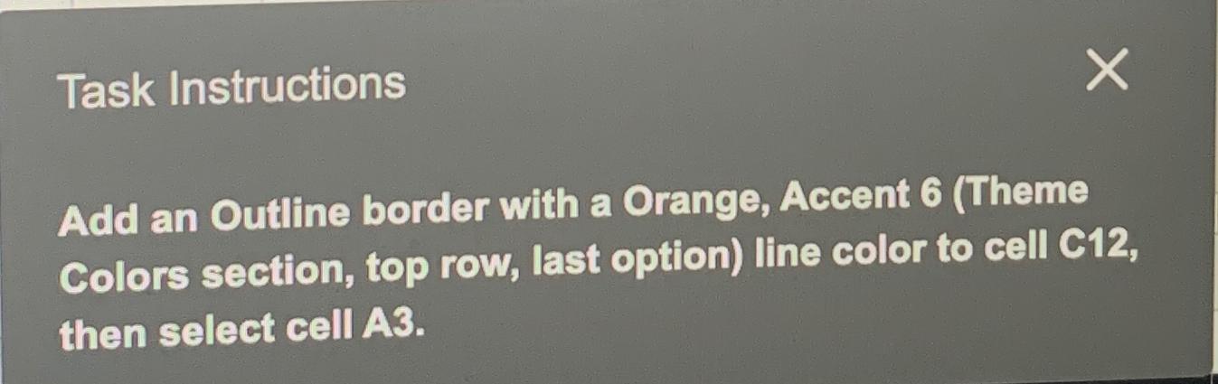 Solved Task InstructionsAdd an Outline border with a Orange, | Chegg.com