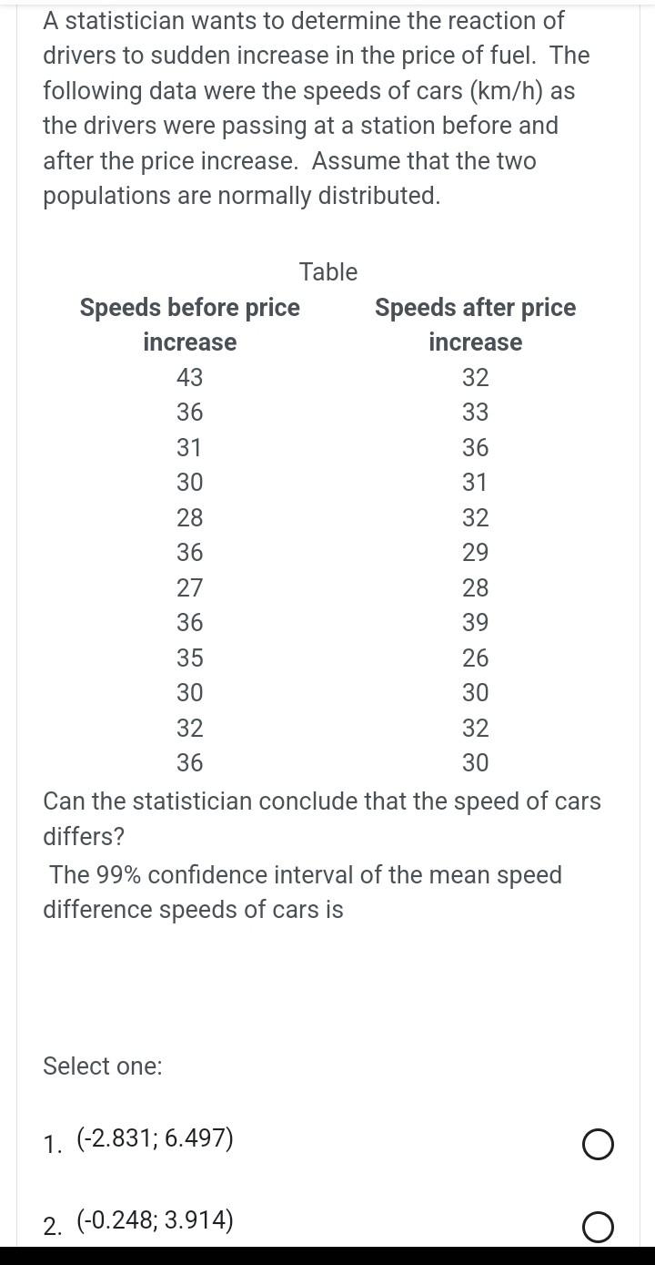Solved A statistician wants to determine the reaction of | Chegg.com