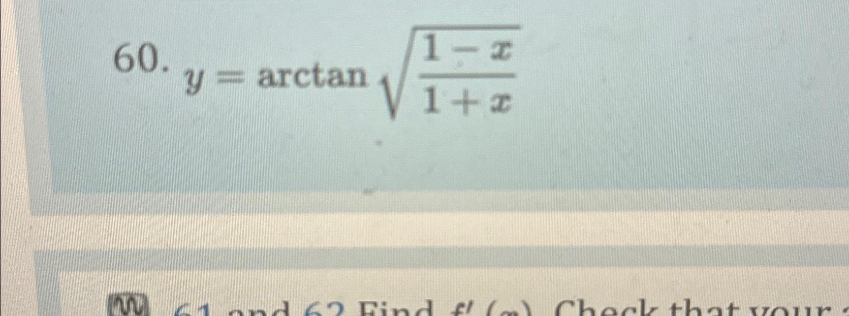 y=arctan1-x1+x2 | Chegg.com