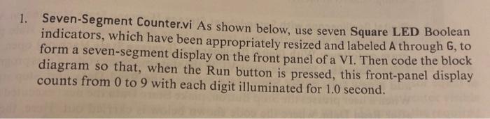 Solved 1. Seven-Segment Counter.vi As shown below, use seven | Chegg.com