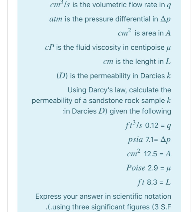Solved Darcy's law is the most fundamental equation in | Chegg.com