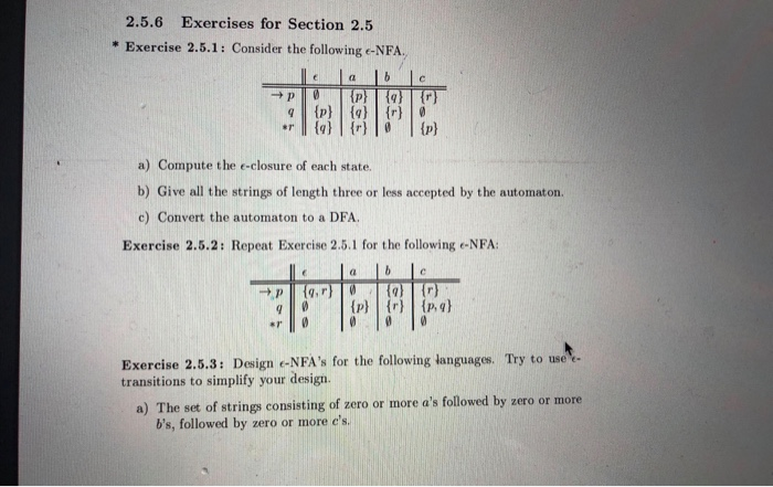 Solved 2.5.6 Exercises for Section 2.5 * Exercise 2.5.1: | Chegg.com