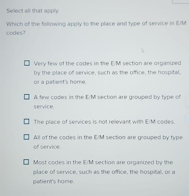 Solved Select all that applyWhich of the following apply to | Chegg.com