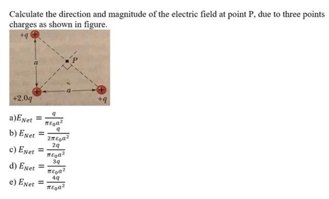 Solved Calculate The Direction And Magnitude Of The Electric