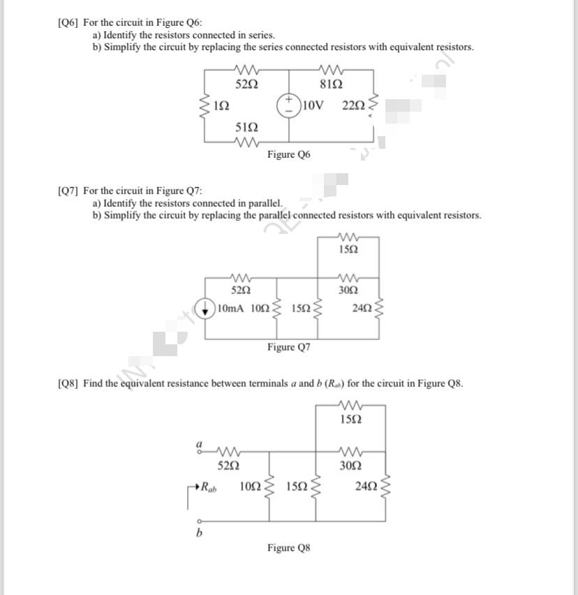 Solved [Q6] ﻿For the circuit in Figure Q6:a) ﻿Identify the | Chegg.com