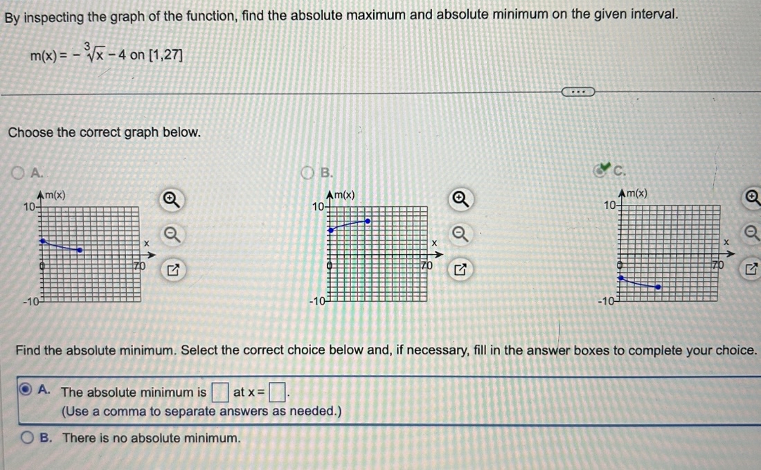 Solved By inspecting the graph of the function, find the | Chegg.com