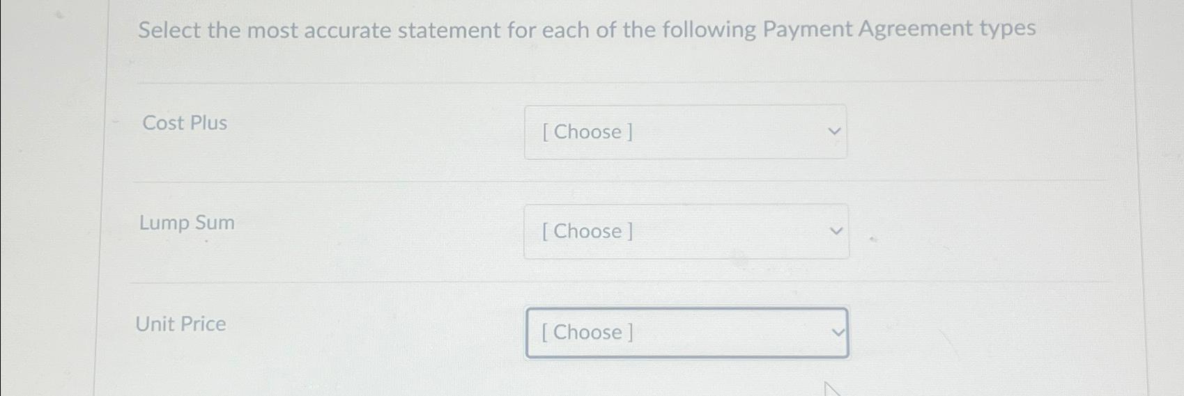 Solved Select the most accurate statement for each of the | Chegg.com