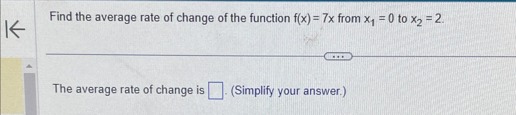 Solved Find the average rate of change of the function | Chegg.com
