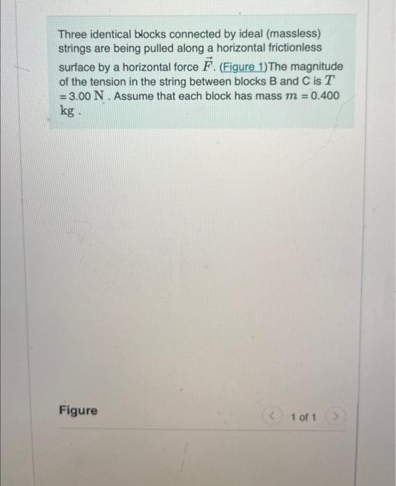 Solved Three identical blocks connected by ideal (massless) | Chegg.com