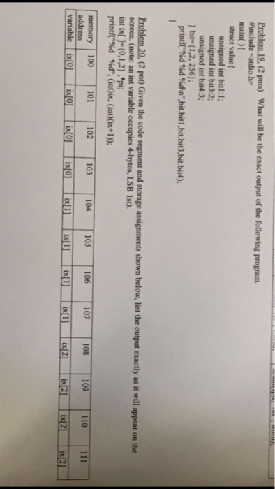 Solved Problem 19. (2 pnts) What will be the exact output of | Chegg.com