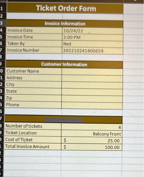 Solved 1 Ticket Order Form \begin{tabular}{ll|l|} \hline 2 | Chegg.com