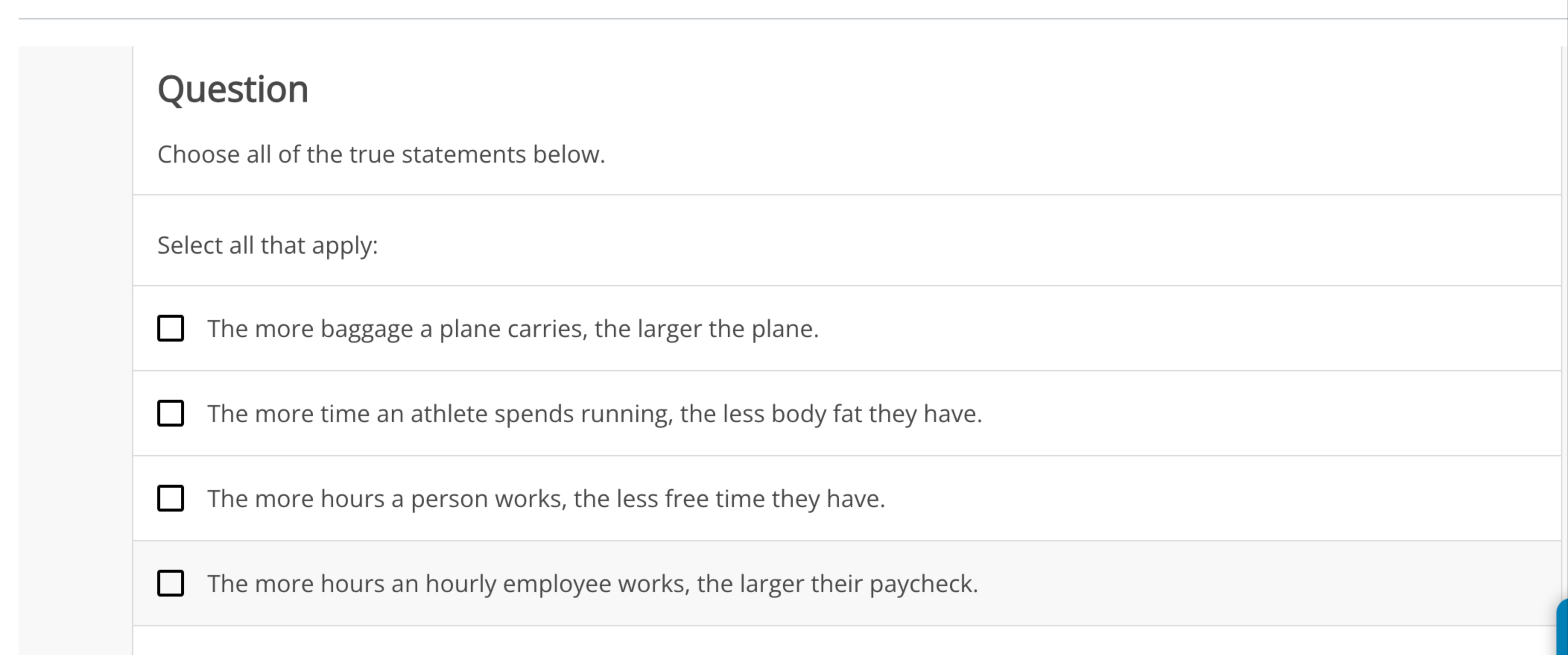 Solved Choose all of the true statements below.Select all | Chegg.com