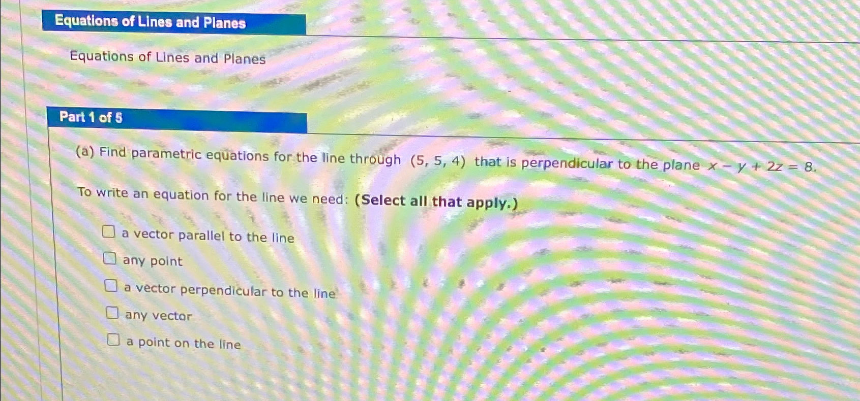 Solved Equations of Lines and PlanesEquations of Lines and | Chegg.com