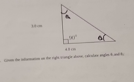 Solved Given the information on the right triangle above, | Chegg.com