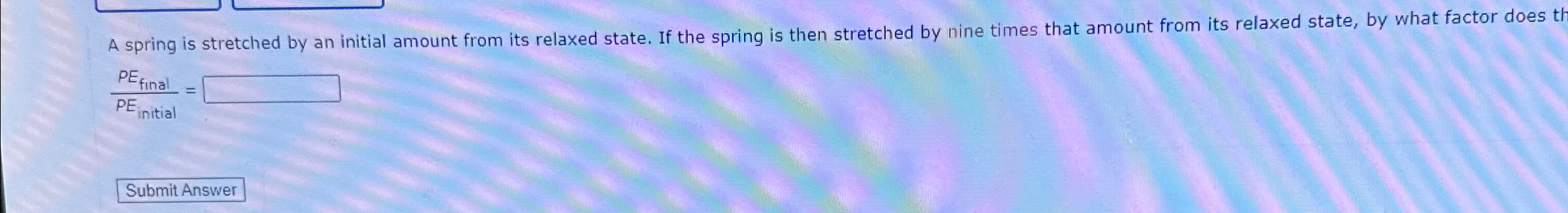 Solved A spring is stretched by an initial amount from its | Chegg.com