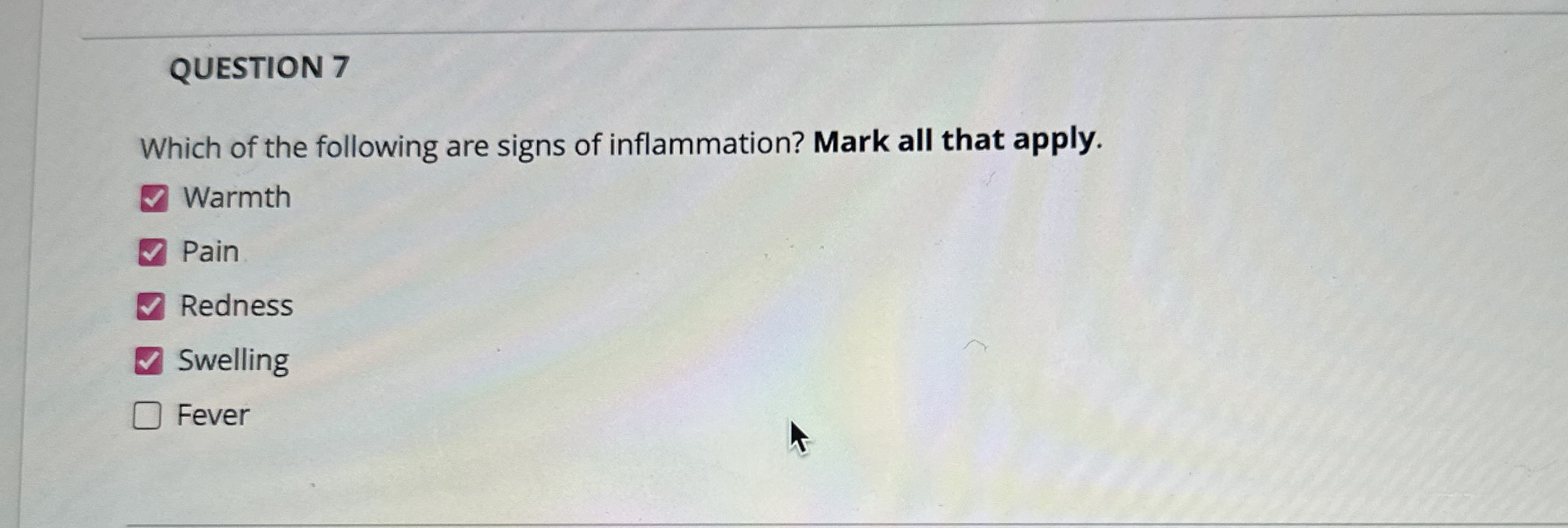 Solved QUESTION 7Which of the following are signs of | Chegg.com