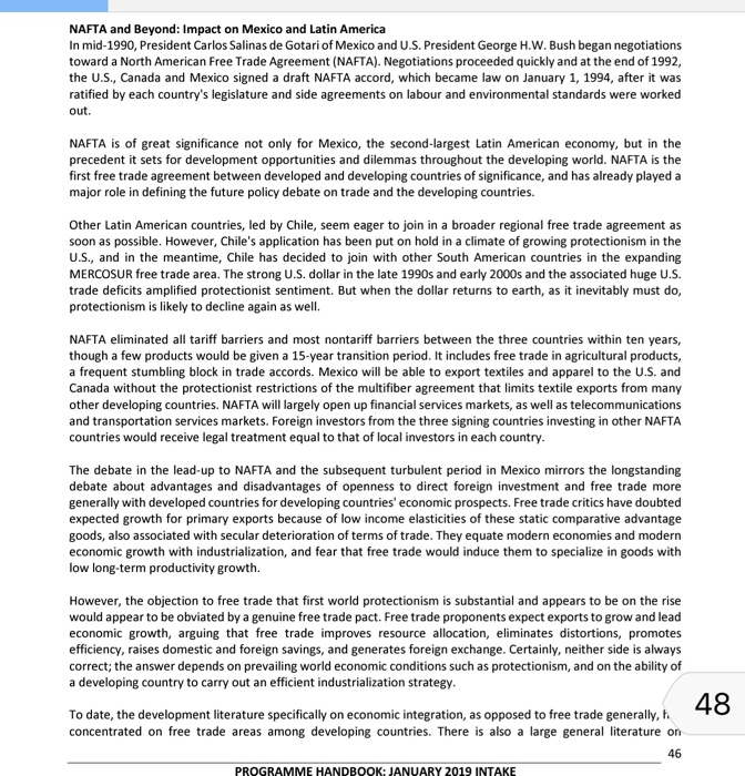 NAFTA and Beyond: Impact on Mexico and Latin America | Chegg.com