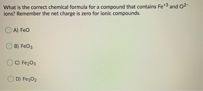 Solved What is the correct chemical formula for a compound | Chegg.com