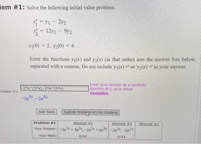 Solved em \#1: Solve the following initial value problem. | Chegg.com
