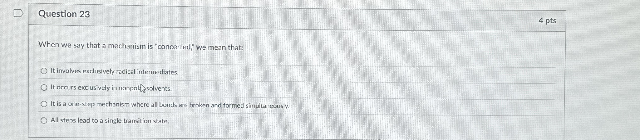 Solved Question 234 ﻿ptsWhen we say that a mechanism is | Chegg.com