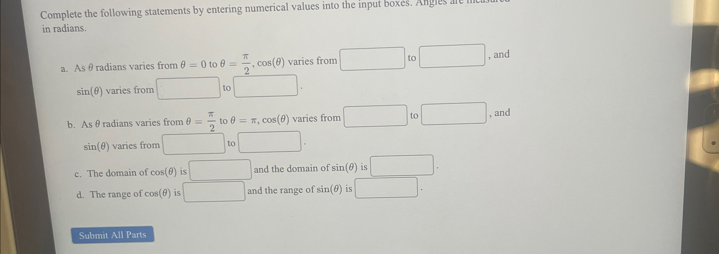 Solved Complete the following statements by entering | Chegg.com