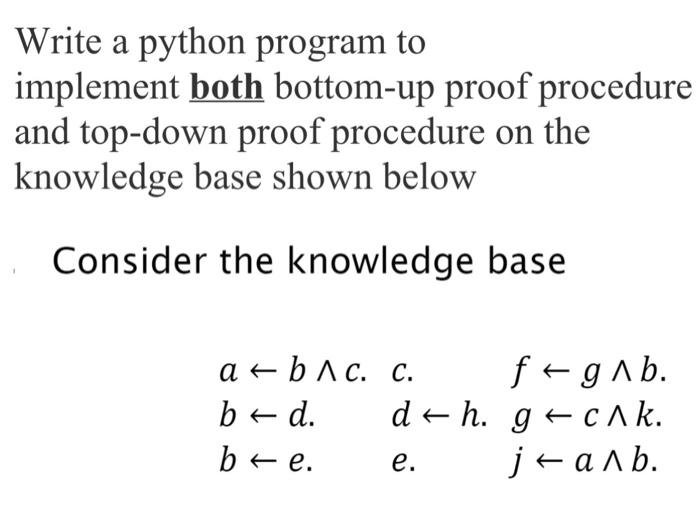 Solved knowledge base from Excercise 5.13 Question 4 of | Chegg.com