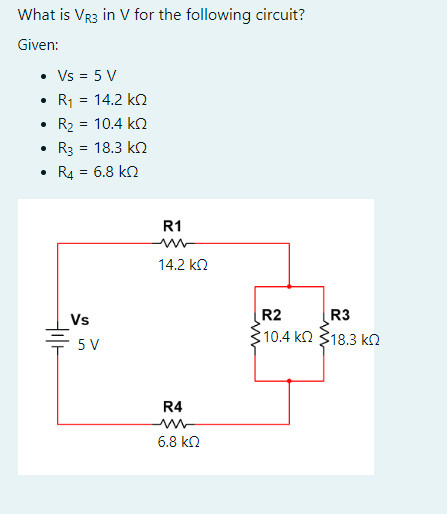 Solved What is VR3 ﻿in V ﻿for the following | Chegg.com