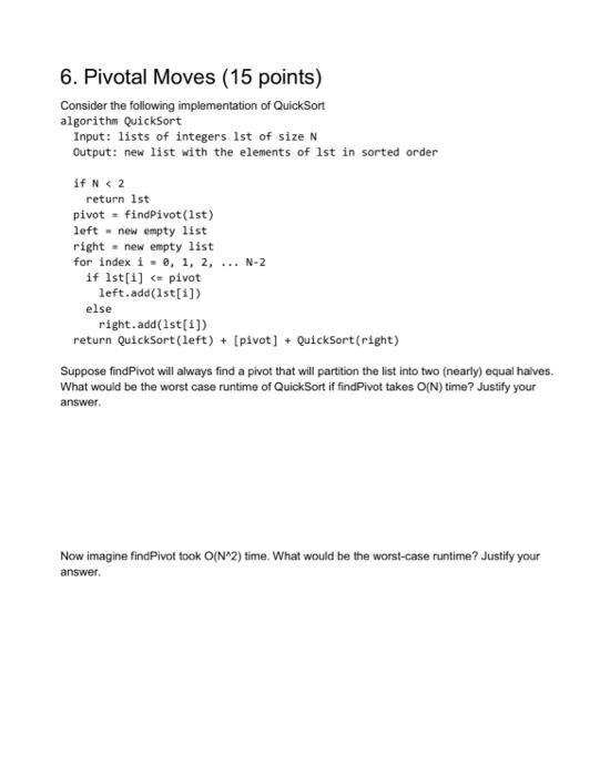 Solved 6. Pivotal Moves (15 points) Consider the following | Chegg.com Solved 6. Pivotal Moves (15 points) Consider the following | Chegg.com