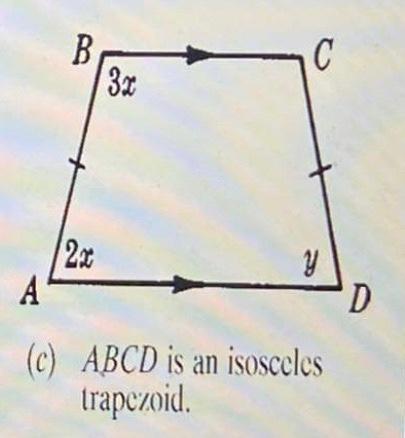 Solved c) ABCD is an isosceles trapezoid. | Chegg.com