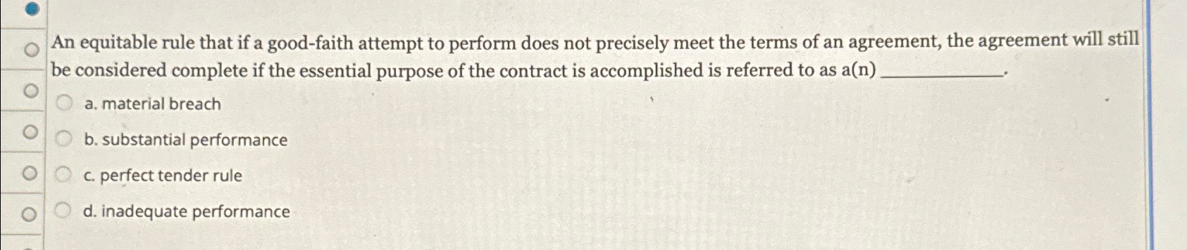 Solved An equitable rule that if a good-faith attempt to | Chegg.com