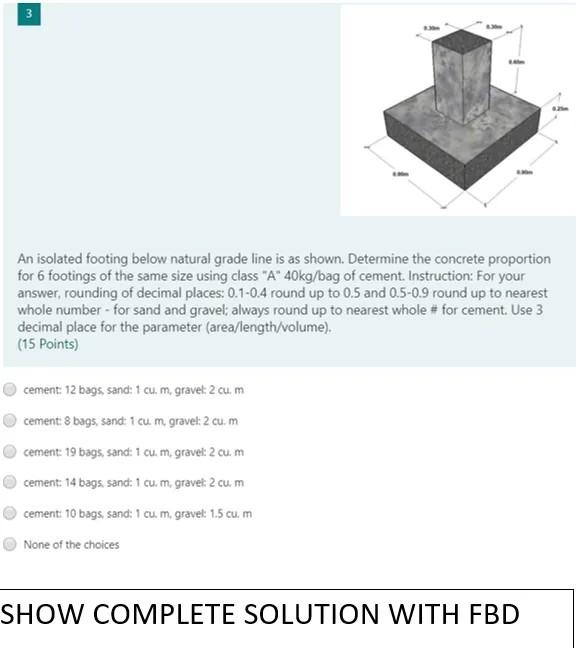 Solved 3 An isolated footing below natural grade line is as | Chegg.com