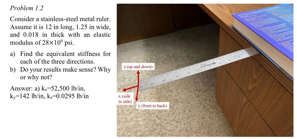 Solved Problem 1.2Consider a stainless-steel metal ruler. | Chegg.com