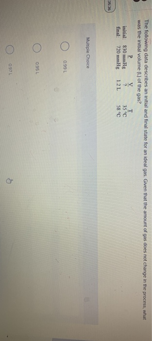 Solved The following data describes an initial and final | Chegg.com