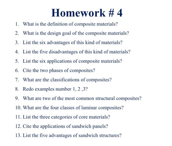 Solved Homework #4 1. What is the definition of composite | Chegg.com