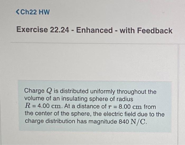 Solved Charge Q is distributed uniformly throughout the | Chegg.com