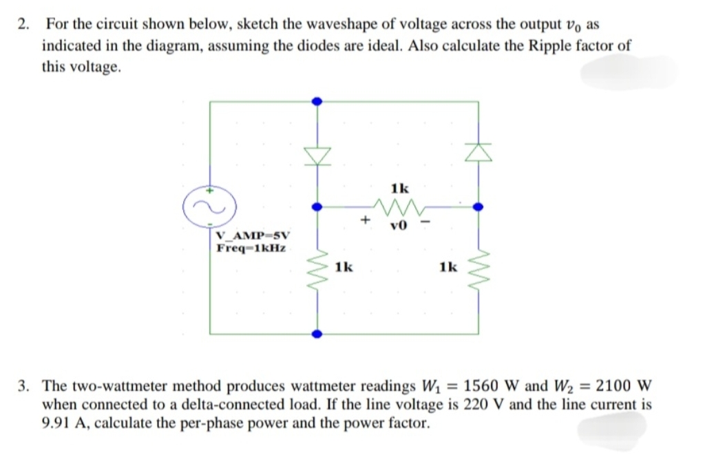Solved For the circuit shown below, sketch the waveshape of | Chegg.com