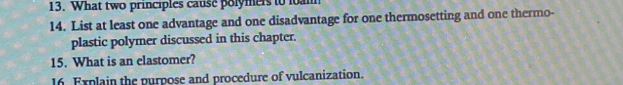 Solved List at least one advantage and one disadvantage for | Chegg.com