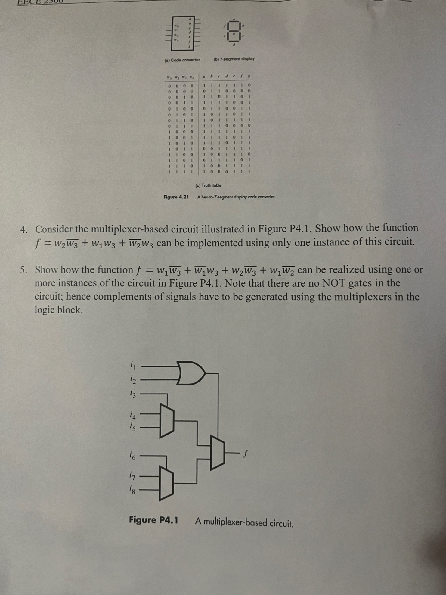 Solved Consider the multiplexer-based circuit illustrated in | Chegg.com