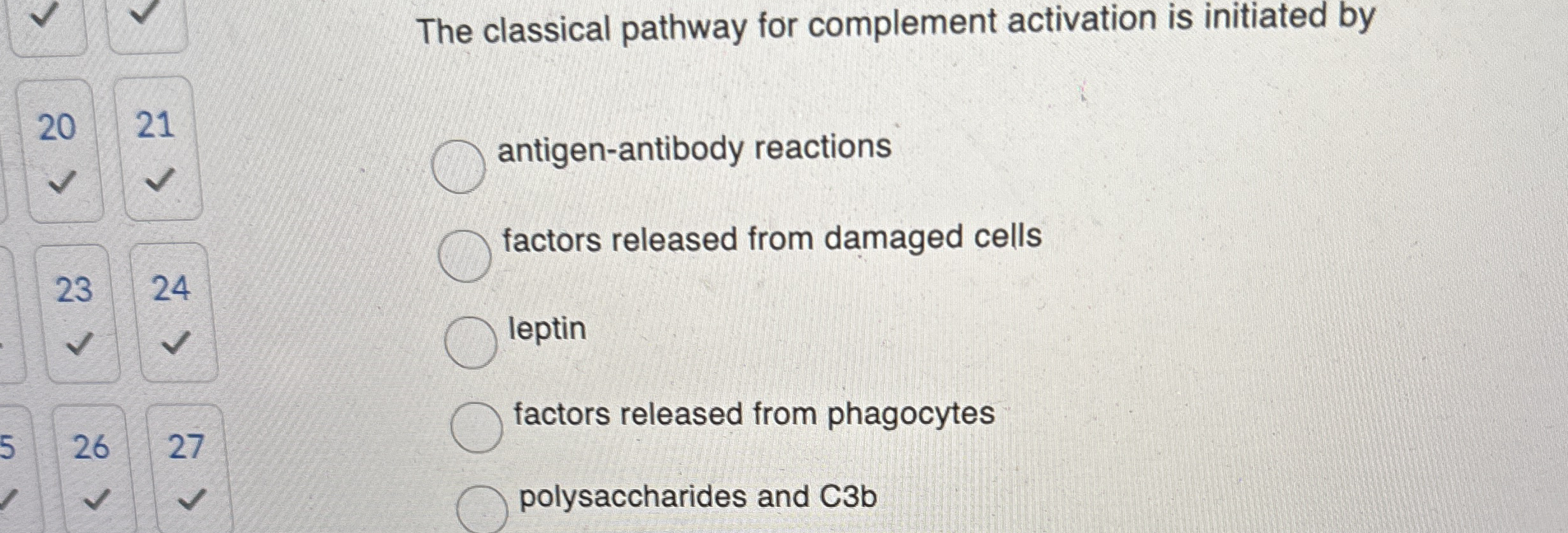 Solved The classical pathway for complement activation is | Chegg.com
